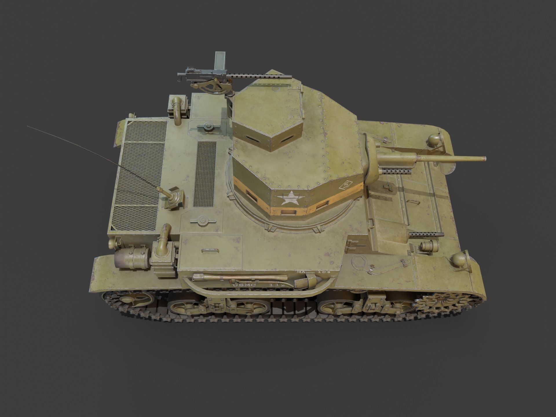 3D model M2A4 Light tank Low-poly VR / AR / low-poly | CGTrader