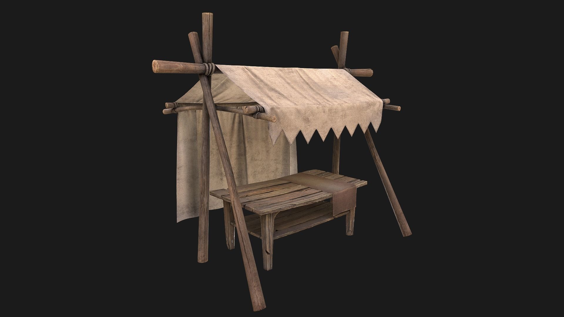 3D model Market stall VR / AR / low-poly | CGTrader