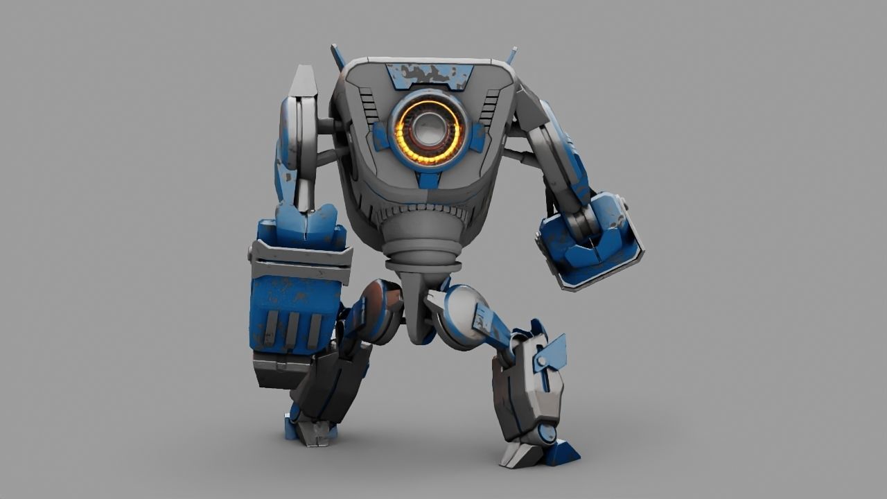 Combat Droid mecha rigged character 3D model rigged | CGTrader