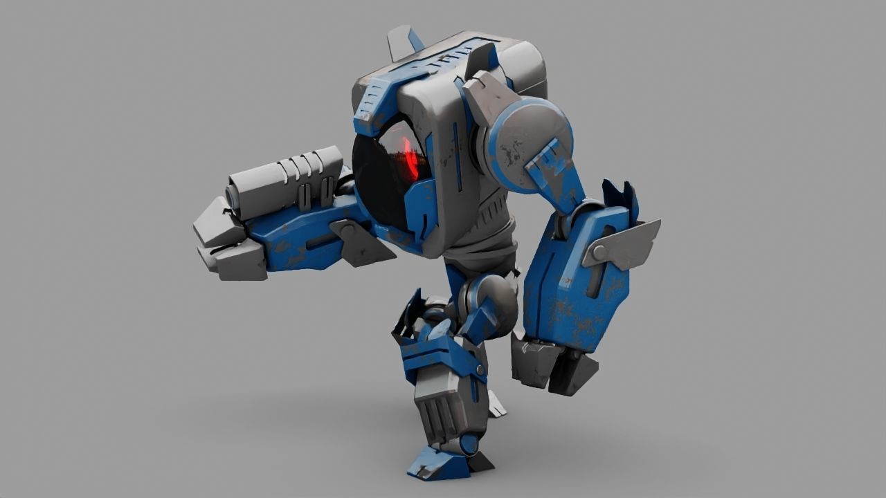 Combat Droid mecha rigged character 3D model rigged | CGTrader