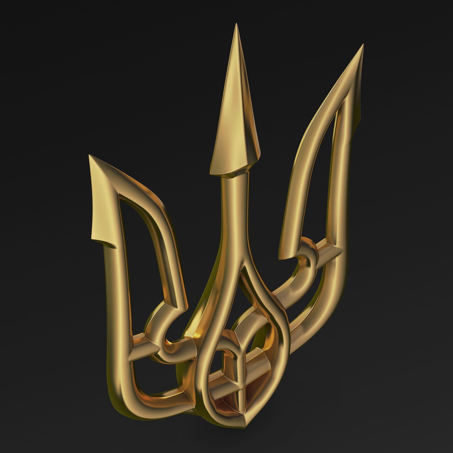 Stylized Ukrainian Tryzub M 2 3D model | CGTrader