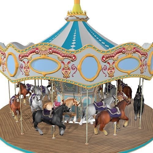 3D model Carousel Rigged VR / AR / low-poly | CGTrader