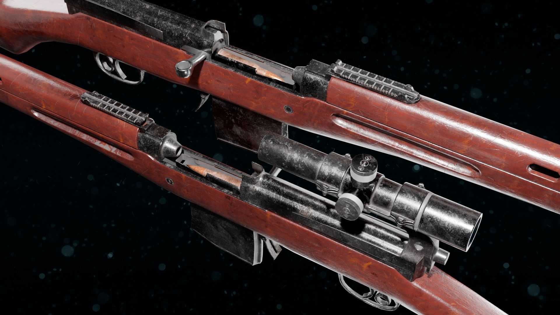 3D model svt-40 sniper rifle in call of duty ops VR / AR / low-poly ...