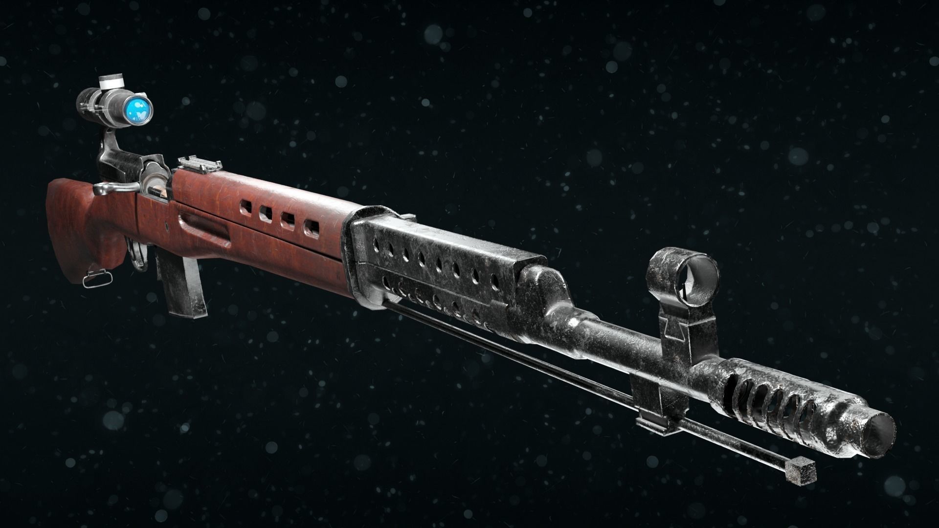 3D model svt-40 sniper rifle in call of duty ops VR / AR / low-poly ...
