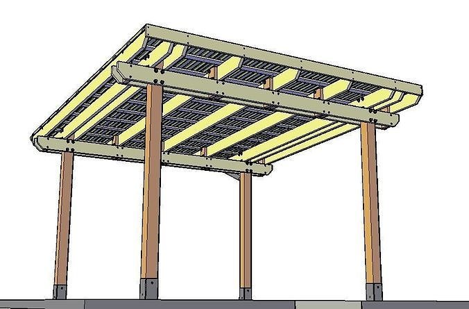 Wooden shade canopy 3D model 3D printable | CGTrader