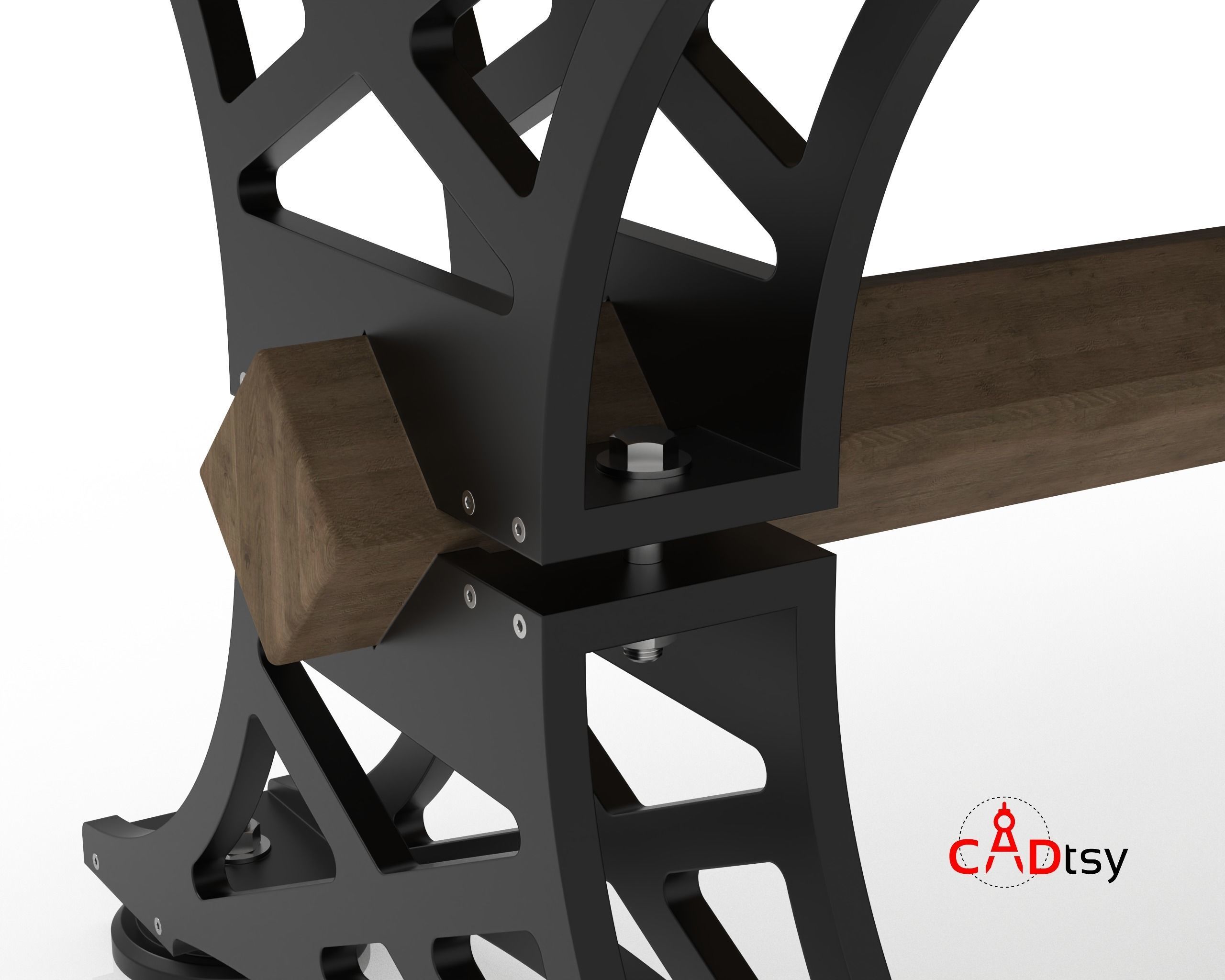 Table DXF CNC Vector Plans for Wooden Industrial Style Table Leg 3D ...