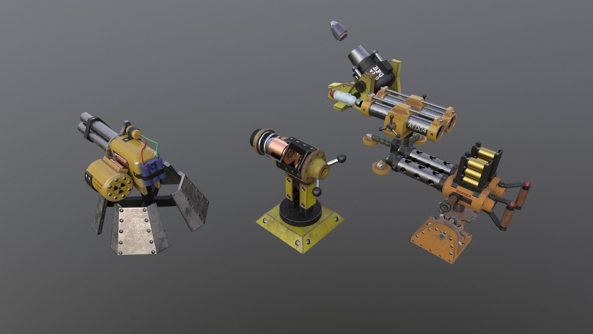 3D model A set of defense towers Ready to be loaded into the game ...