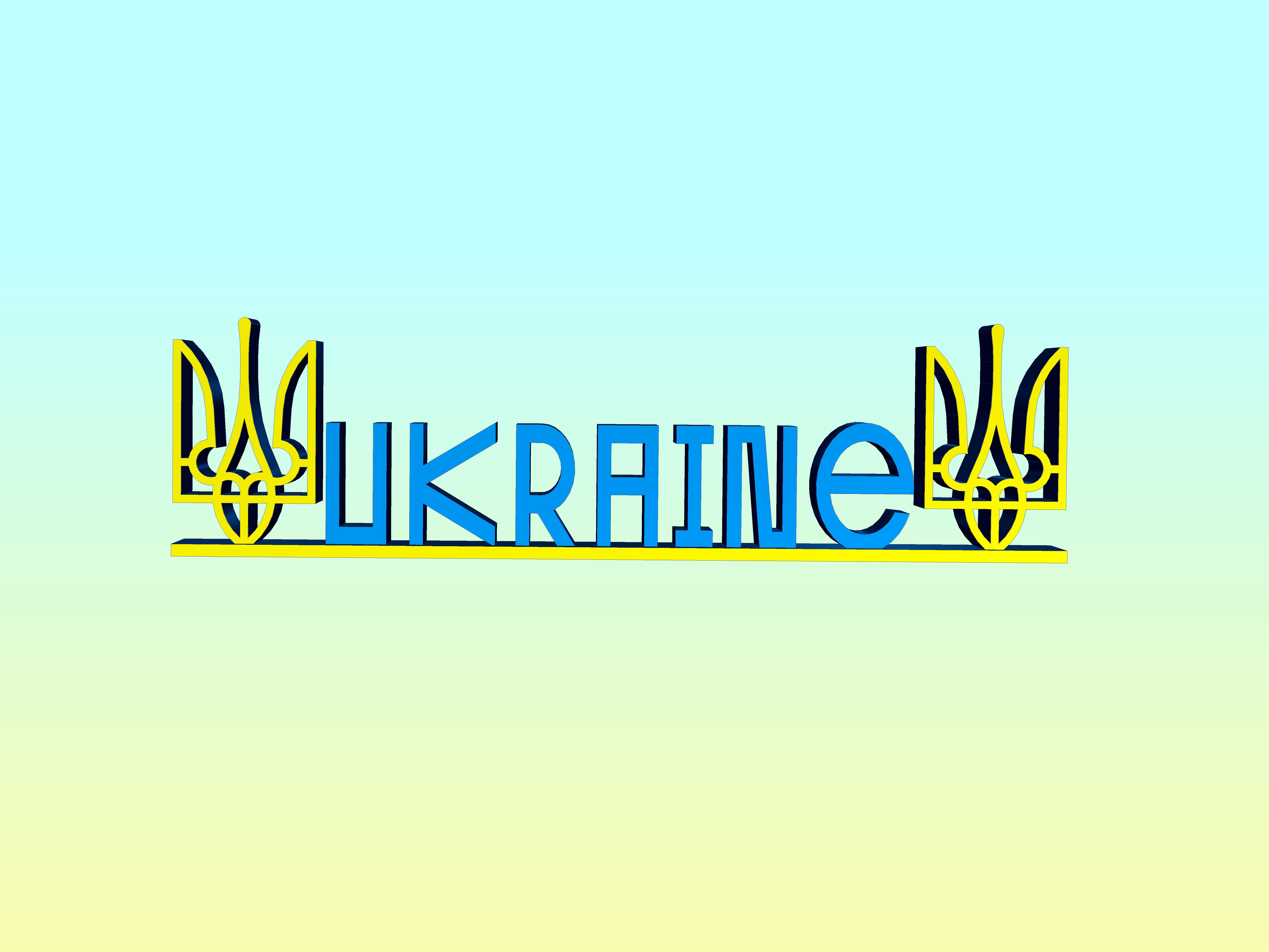 Desk Plaque Ukraine Name plate Ukraine Desk tag 3D printed 3D model 3D ...
