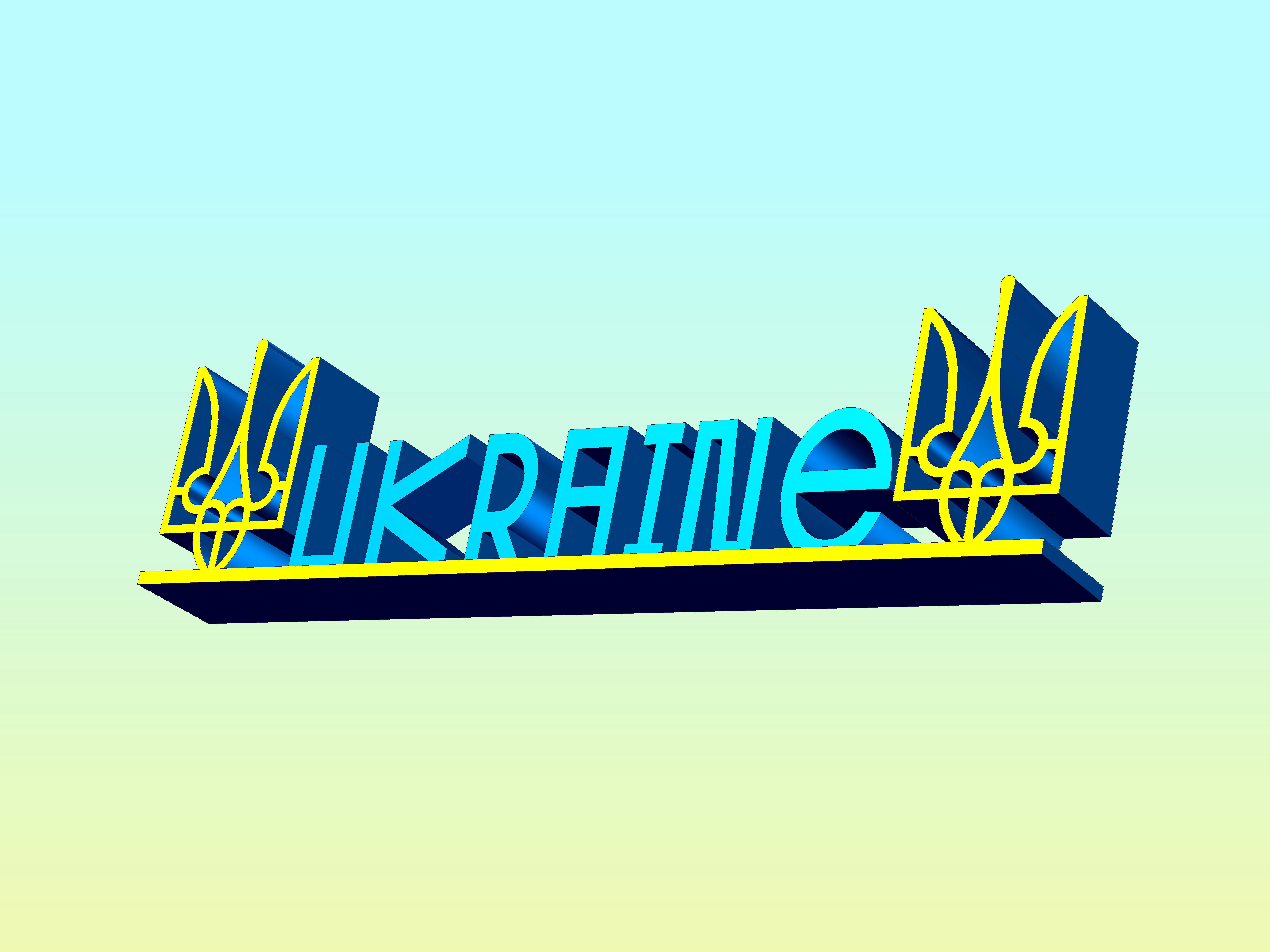 Desk Plaque Ukraine Name plate Ukraine Desk tag 3D printed 3D model 3D ...