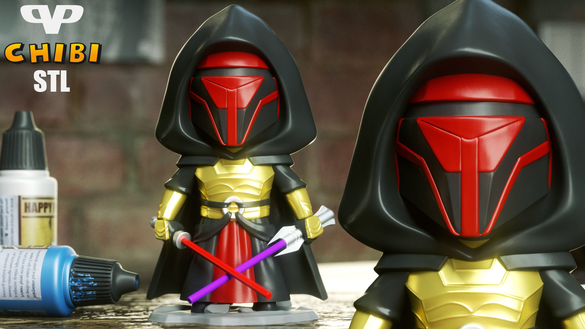Darth Revan Chibi STL for 3D Printing ChibiSTL 3DXM 3D model 3D ...