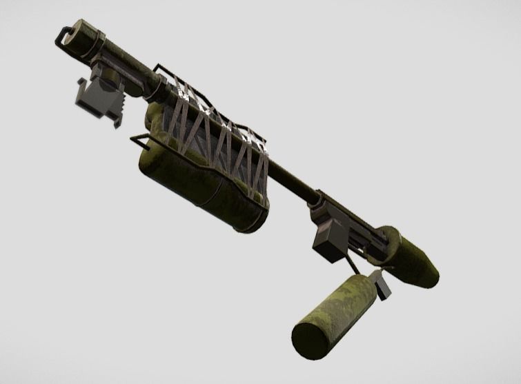 3D model FlameThrower LOW-POLY grenade launcher VR / AR / low-poly ...