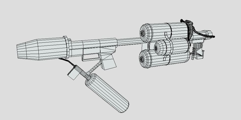 3D model FlameThrower LOW-POLY grenade launcher VR / AR / low-poly ...