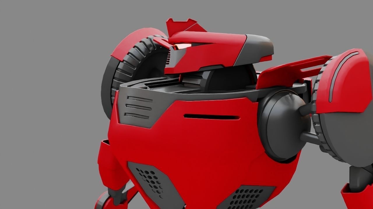 Combat Android rigged- animated character 3D model animated rigged ...