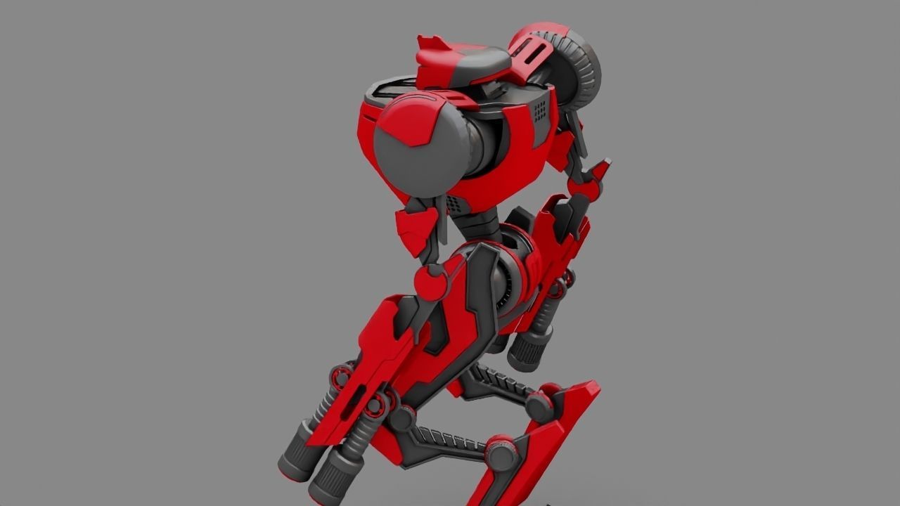 Combat Android rigged- animated character 3D model animated rigged ...