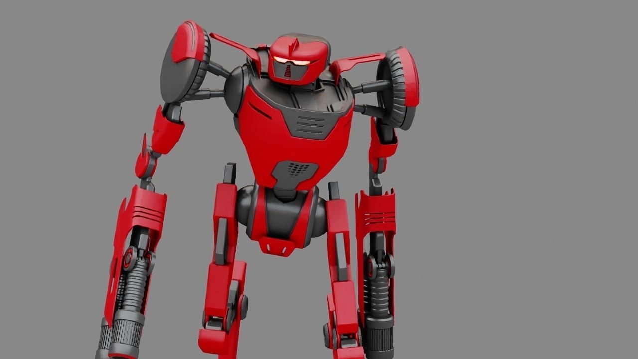 Combat Android rigged- animated character 3D model animated rigged ...