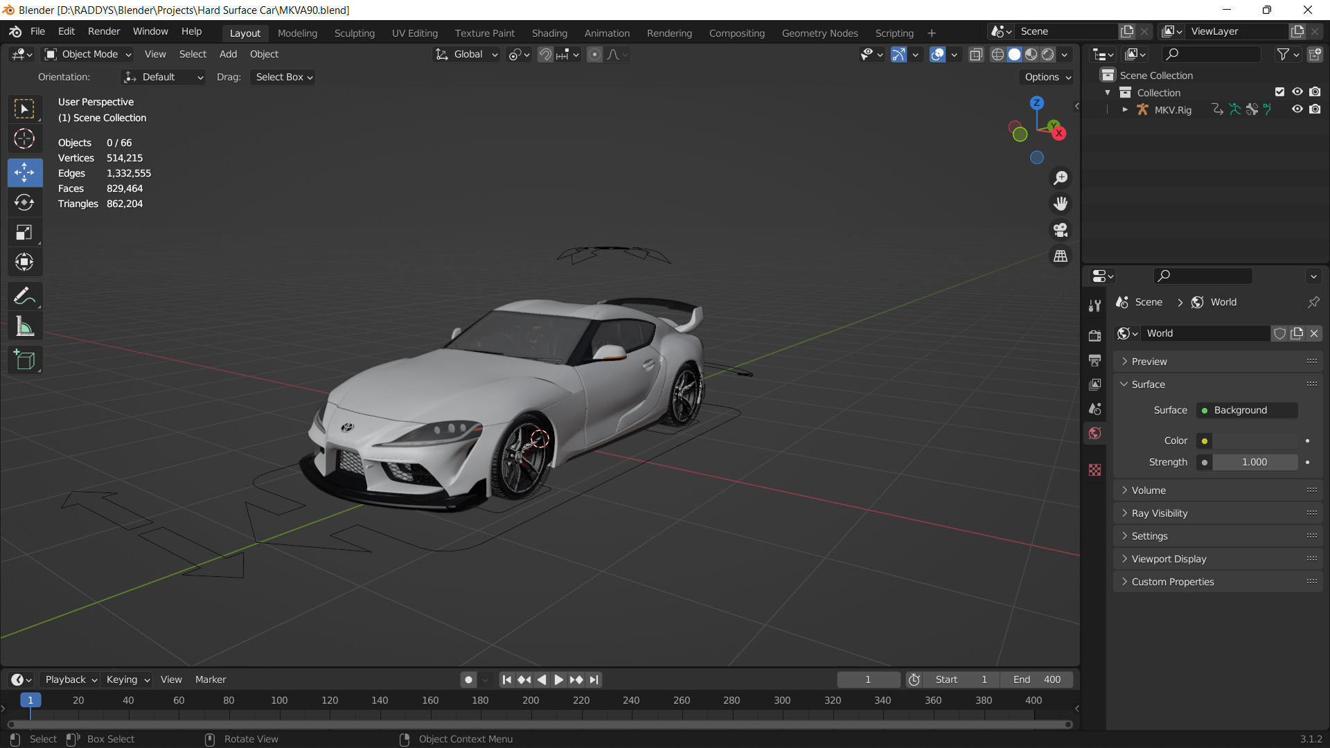 2020 Toyota Supra MK5 A90 free 3D model rigged | CGTrader