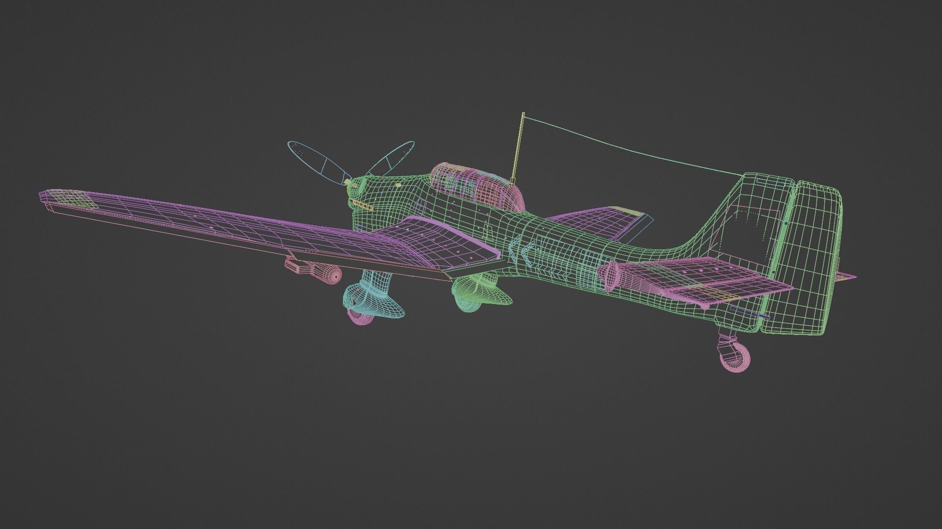 The stuka- Junkers Ju87- Germen WWII fighter airplane free VR / AR ...