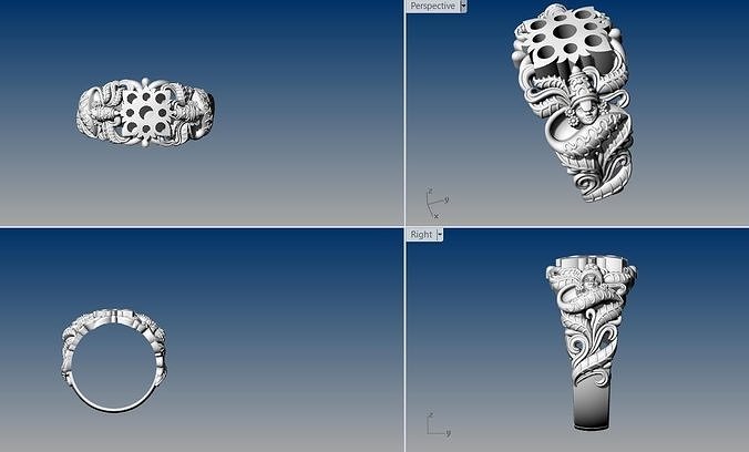 navaratna rings 3D model 3D printable | CGTrader