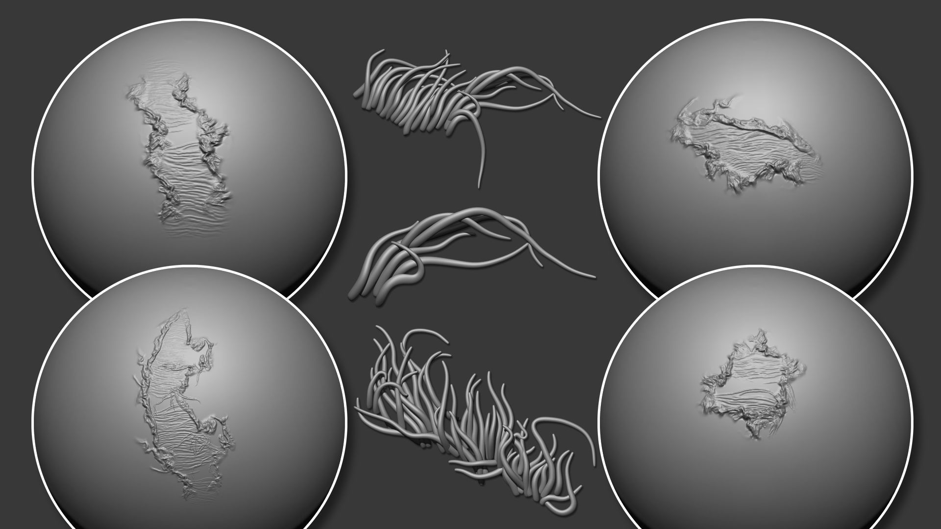 400 Torn Fabric Brushes Alpha IMM Brush Collection 3D model | CGTrader