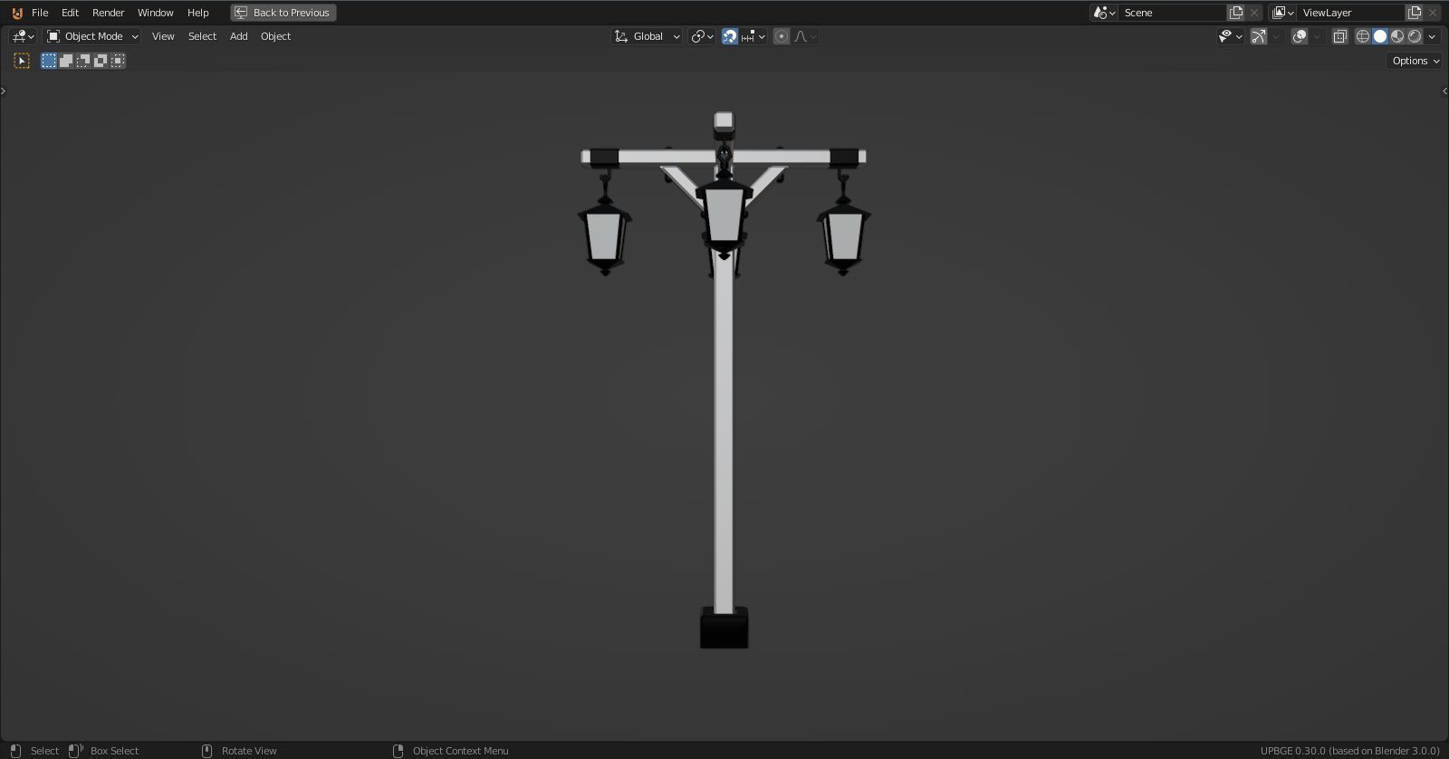 Basic Lamp Post - 4 Sided - 3D model | CGTrader