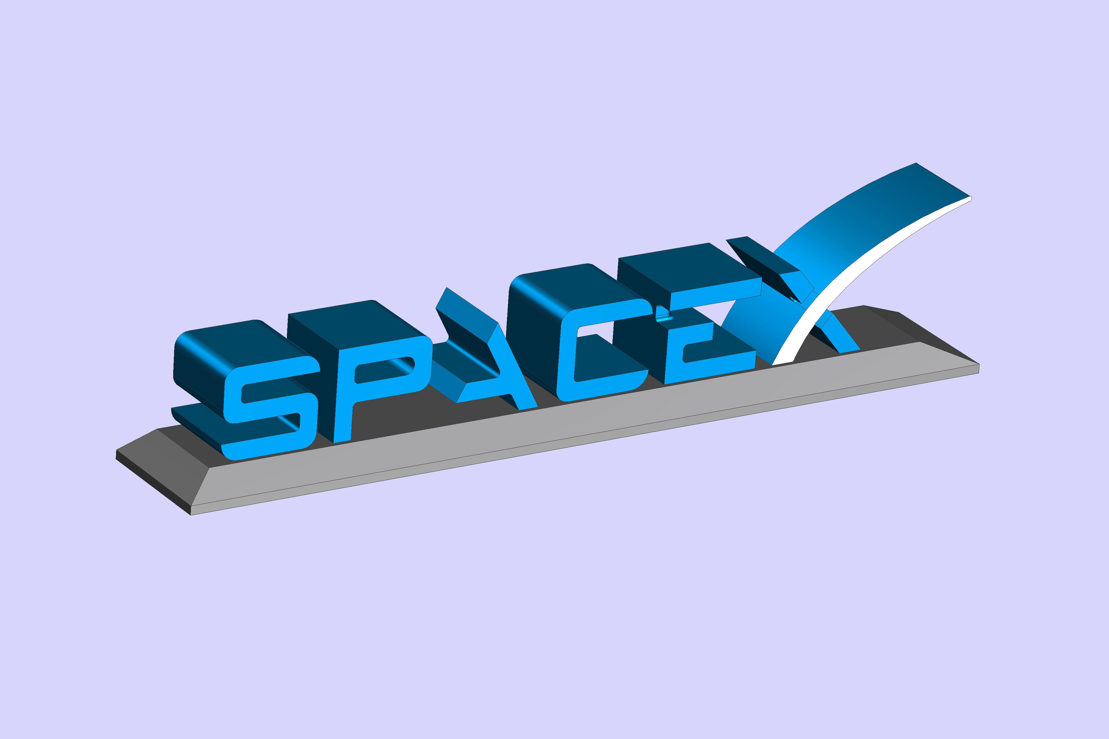 Nameplate spaceX logo desk tag spacex logotype sign 3D model 3D ...