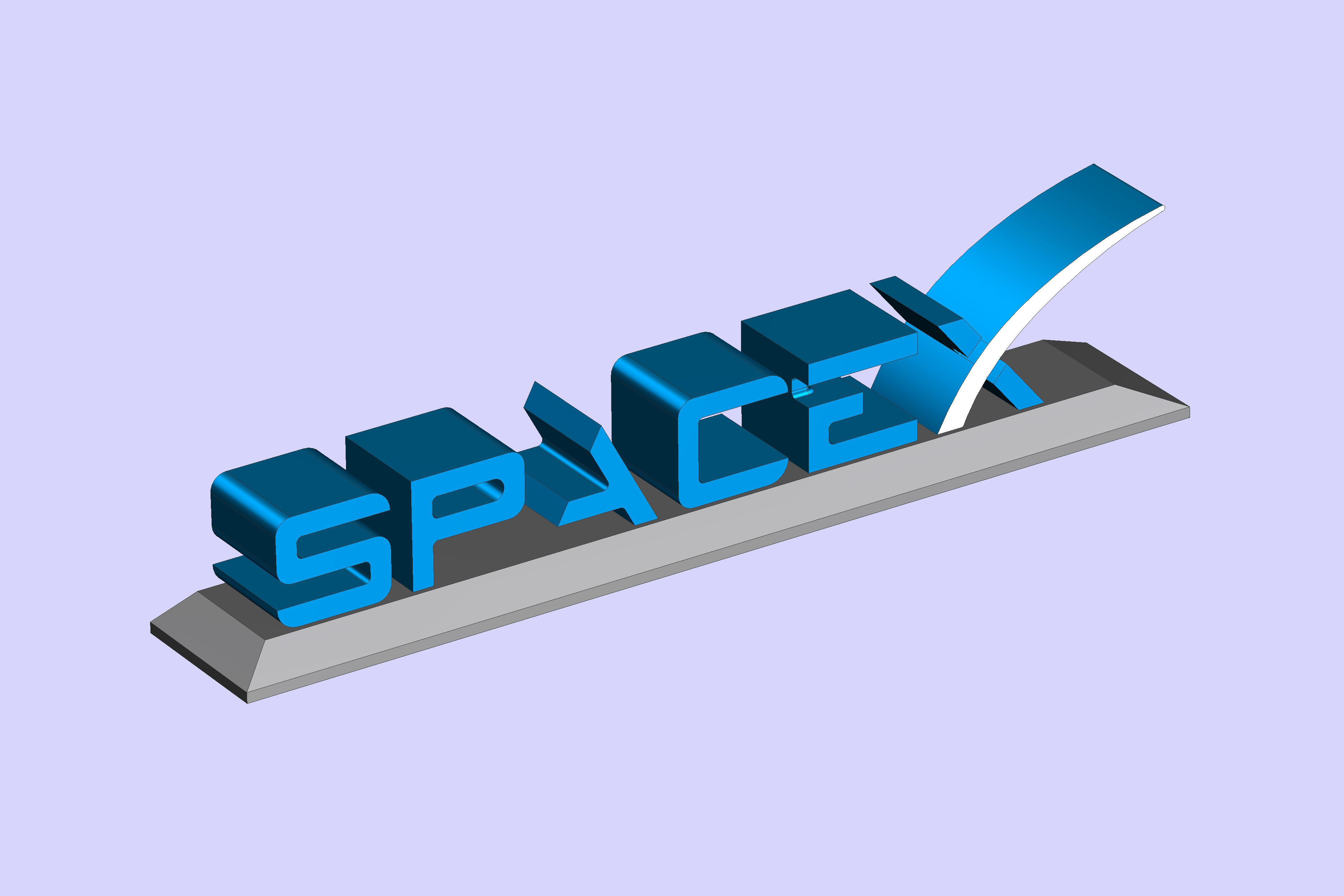 Nameplate spaceX logo desk tag spacex logotype sign 3D model 3D ...