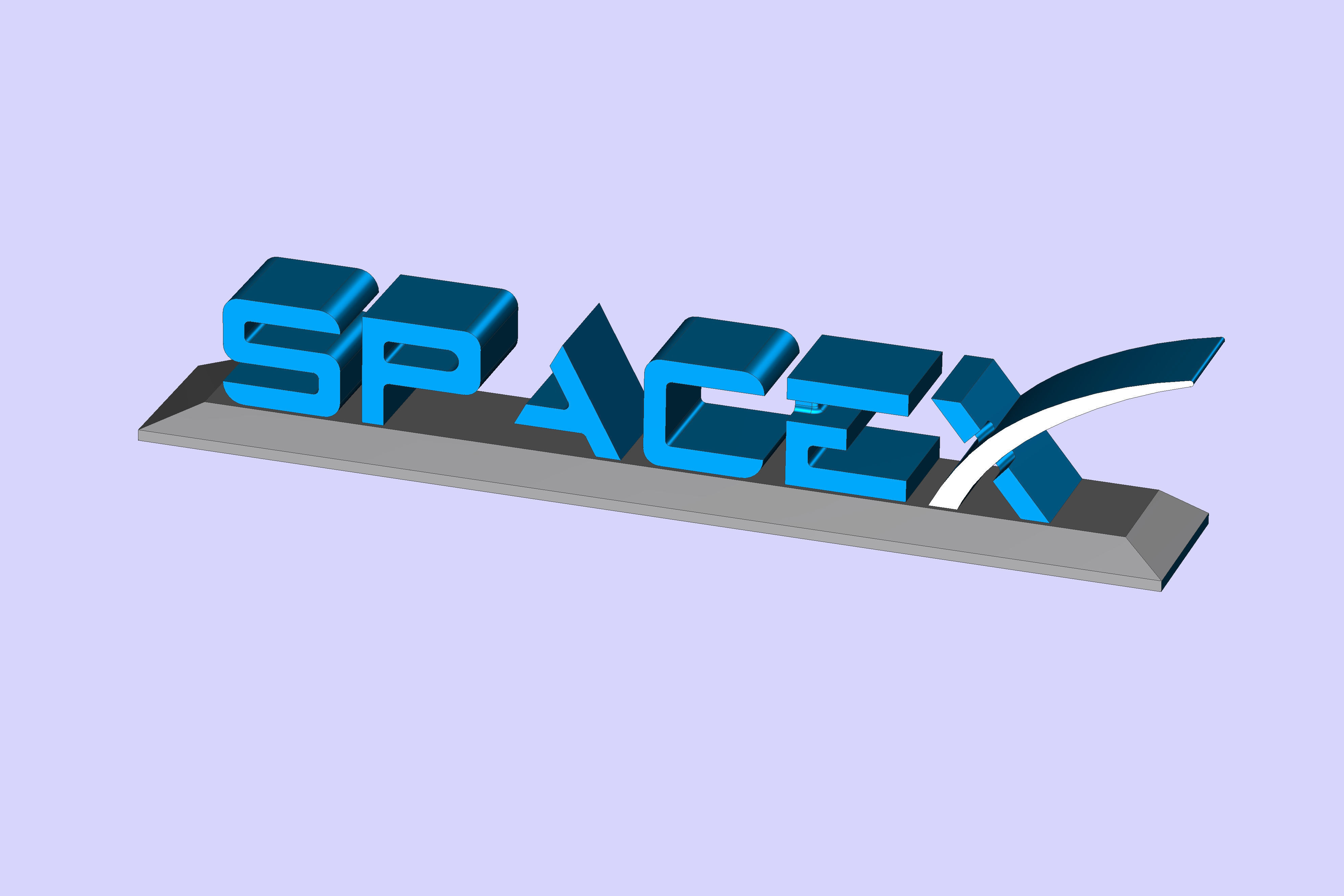 Nameplate spaceX logo desk tag spacex logotype sign 3D model 3D ...
