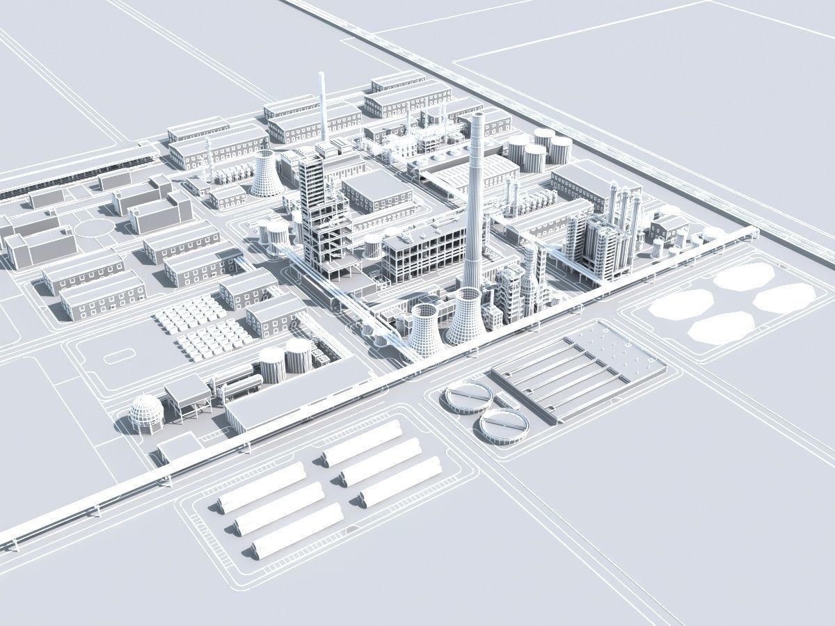 Chemical Plant 1 3D model | CGTrader
