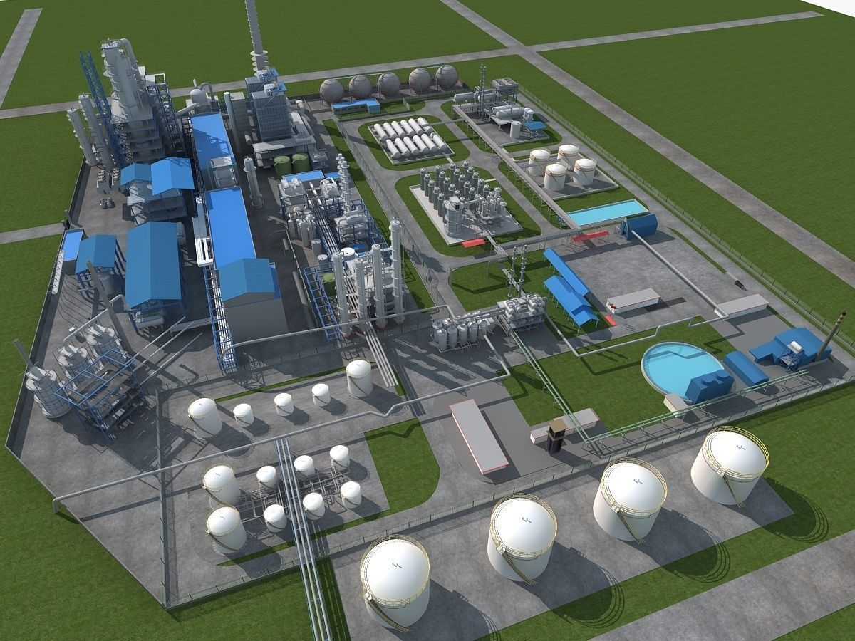 Chemical Plant 2 3D model | CGTrader