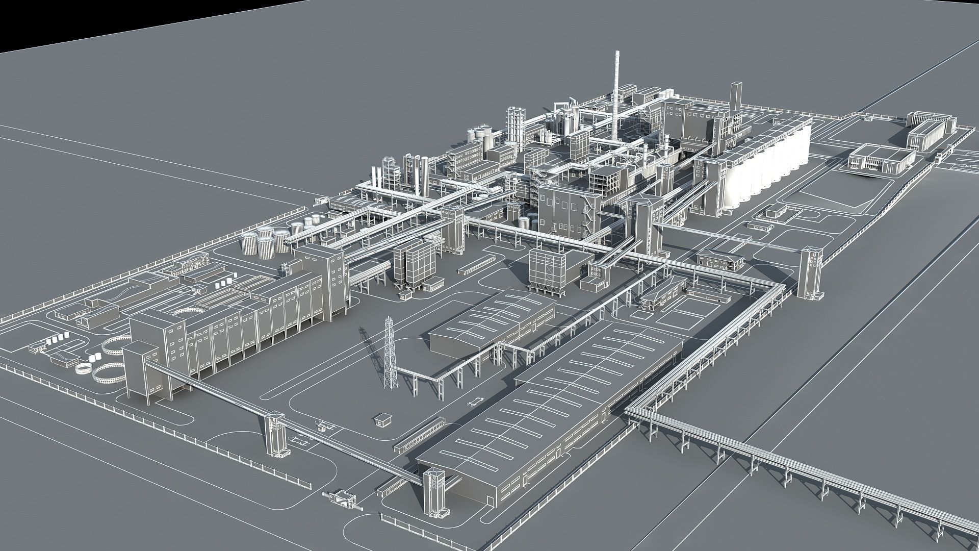 Chemical Plant 3 3D model | CGTrader