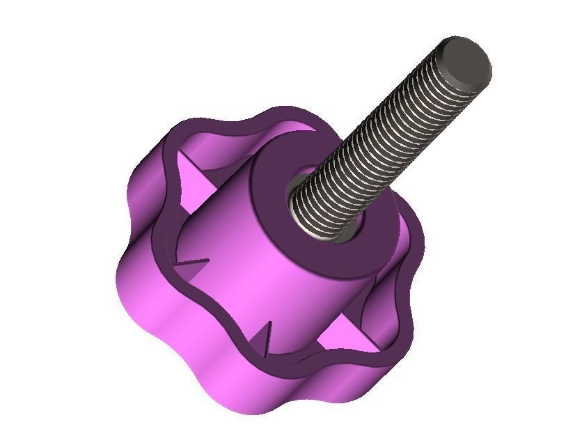 Star hand screw M8 3D model | CGTrader
