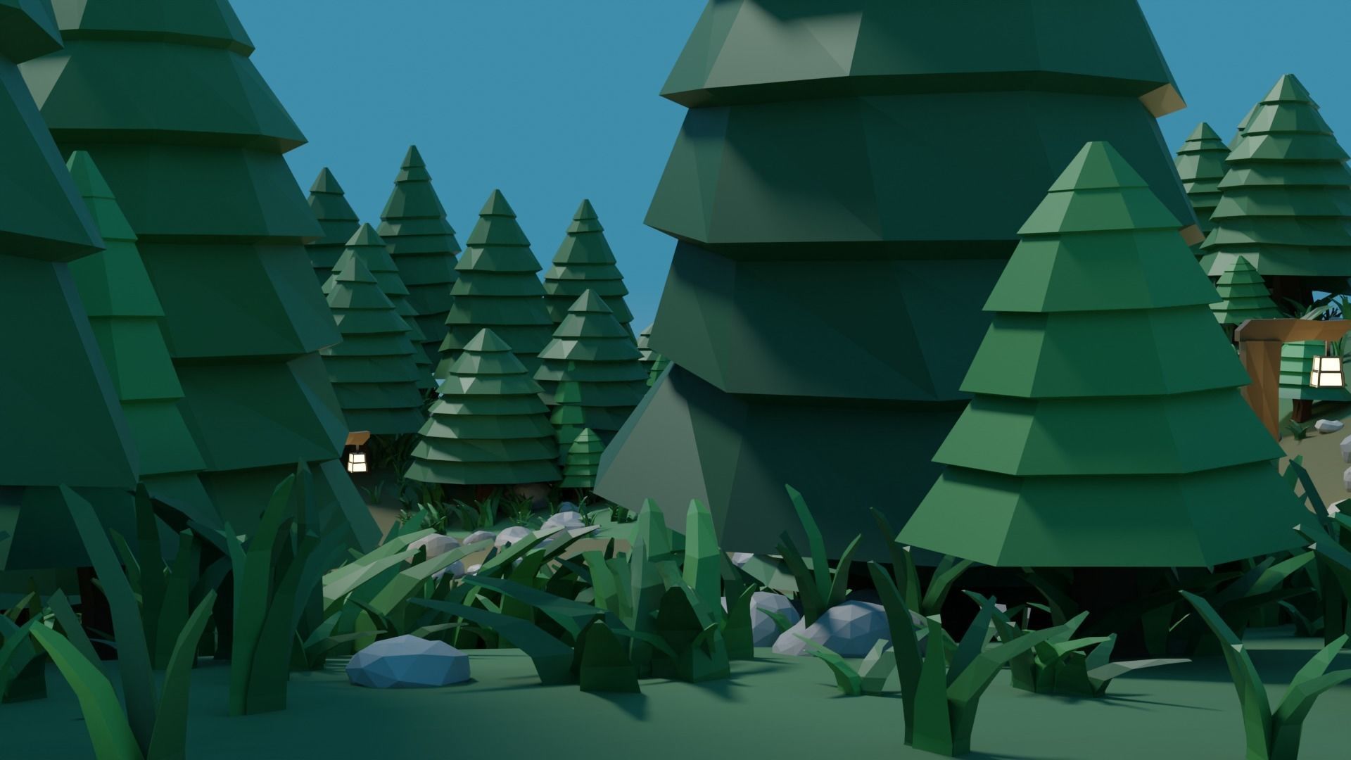 3D model Low-poly Forest Assets and Scene VR / AR / low-poly | CGTrader