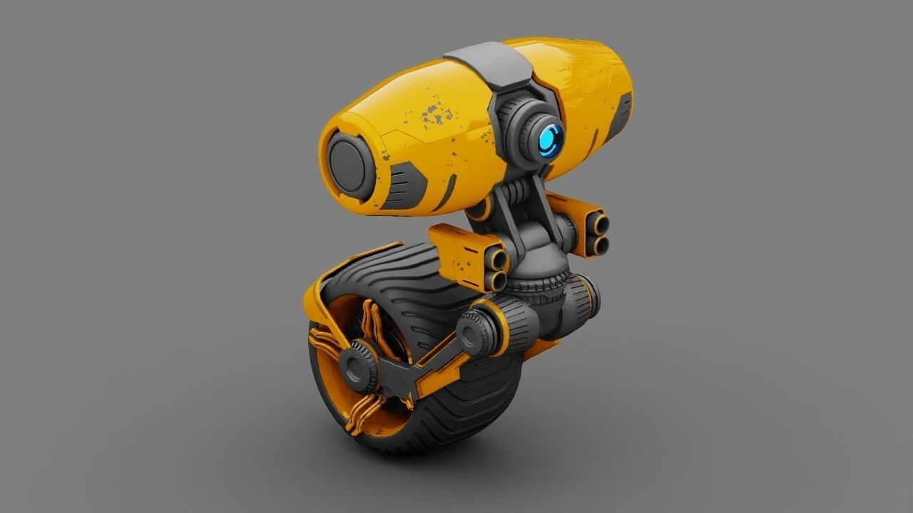 Wheel Droid rigged character 3D model rigged | CGTrader