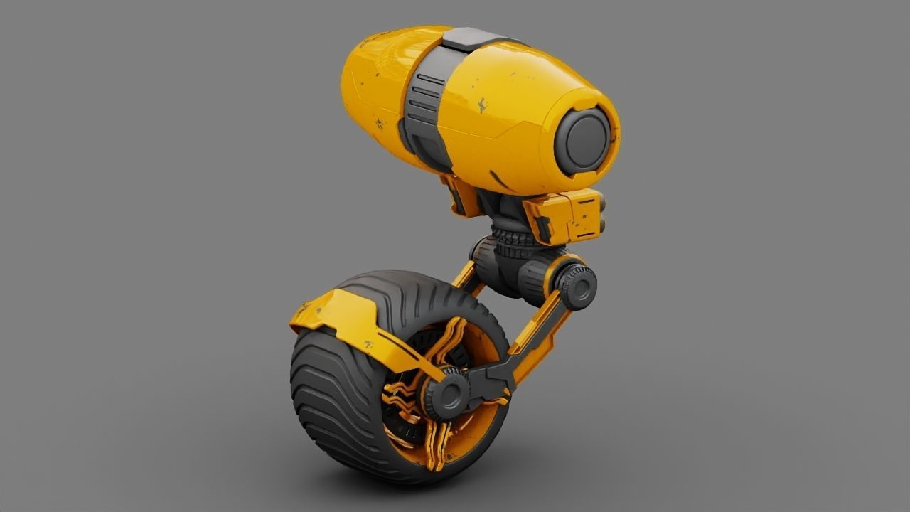 Wheel Droid rigged character 3D model rigged | CGTrader