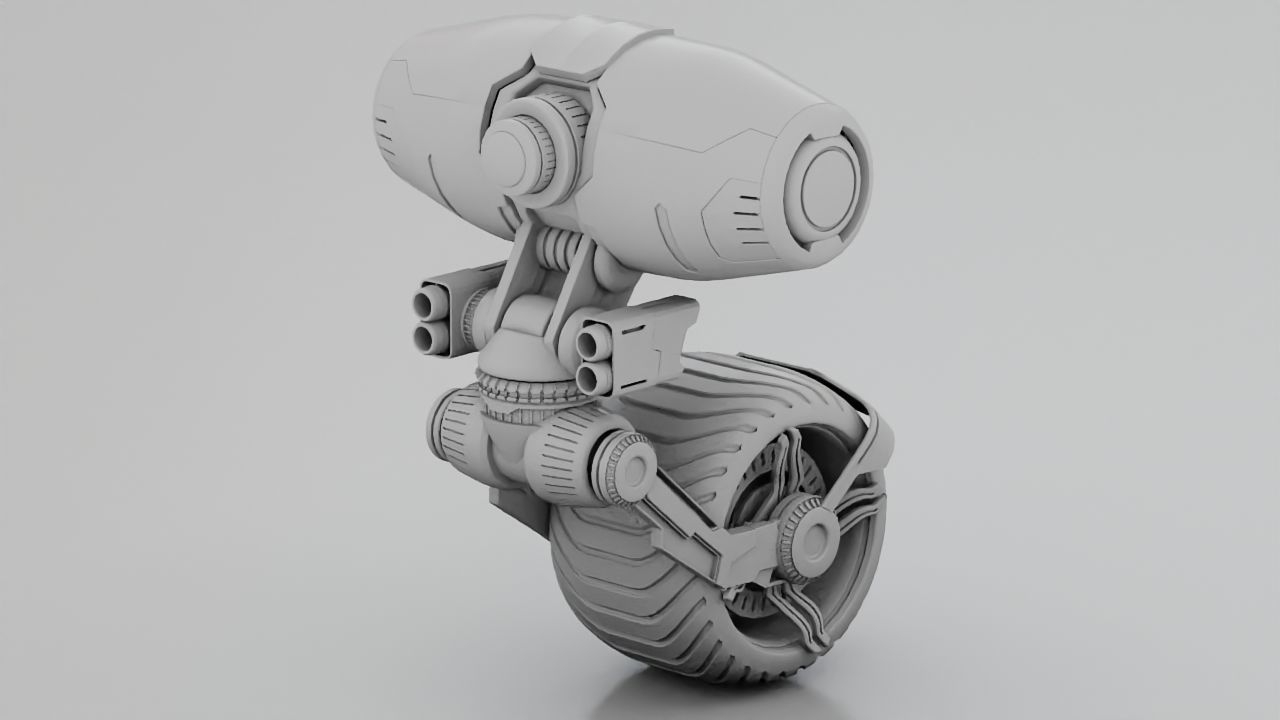 Wheel Droid rigged character 3D model rigged | CGTrader