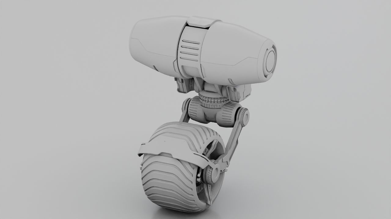 Wheel Droid rigged character 3D model rigged | CGTrader