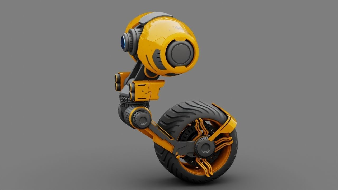 Wheel Droid rigged character 3D model rigged | CGTrader