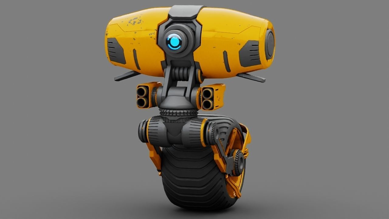 Wheel Droid rigged character 3D model rigged | CGTrader