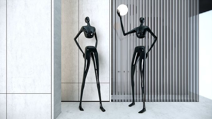 Modern figure sculpture lamp 3D model | CGTrader