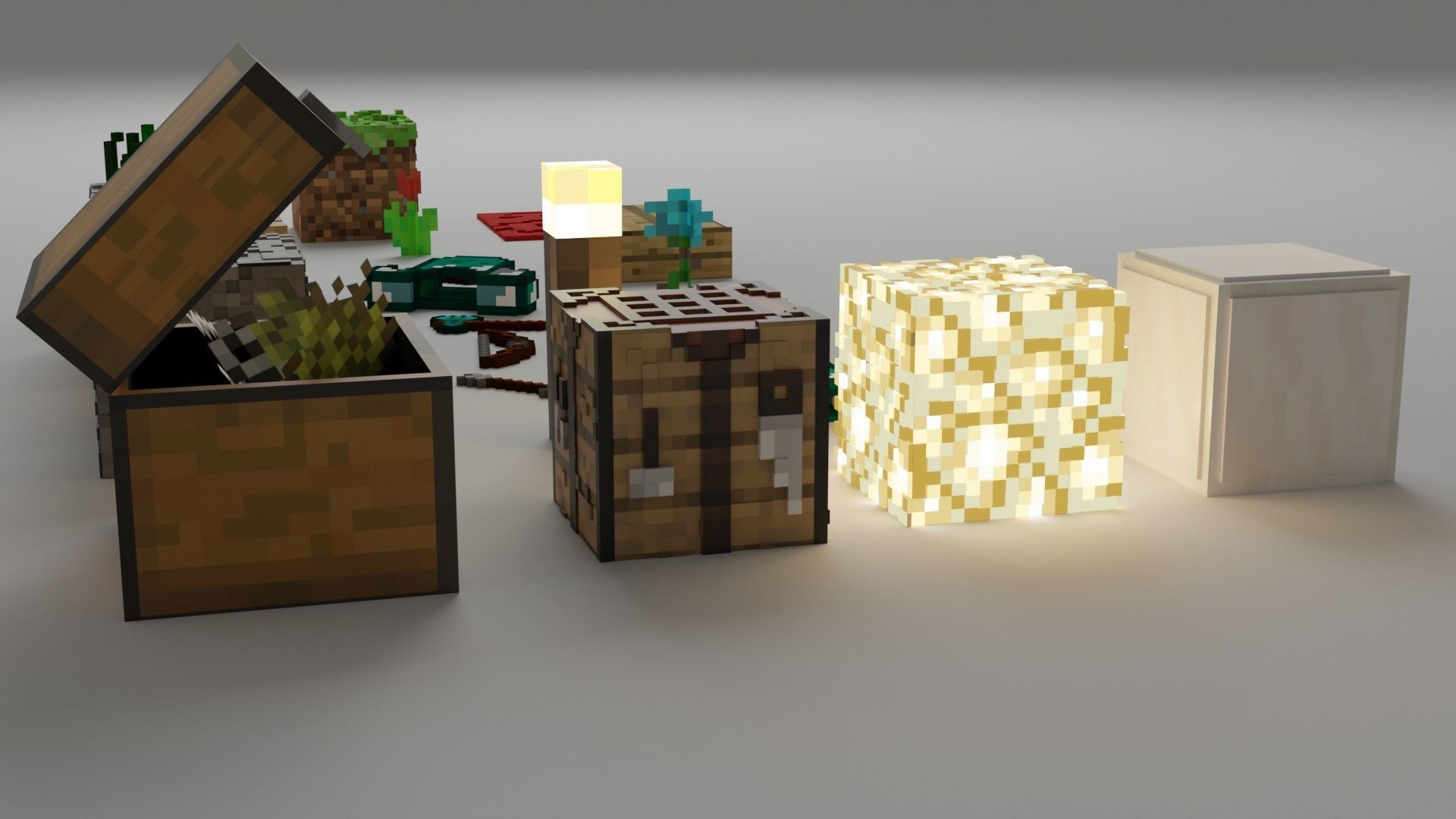 Minecraft basic pack free VR / AR / low-poly 3D model | CGTrader