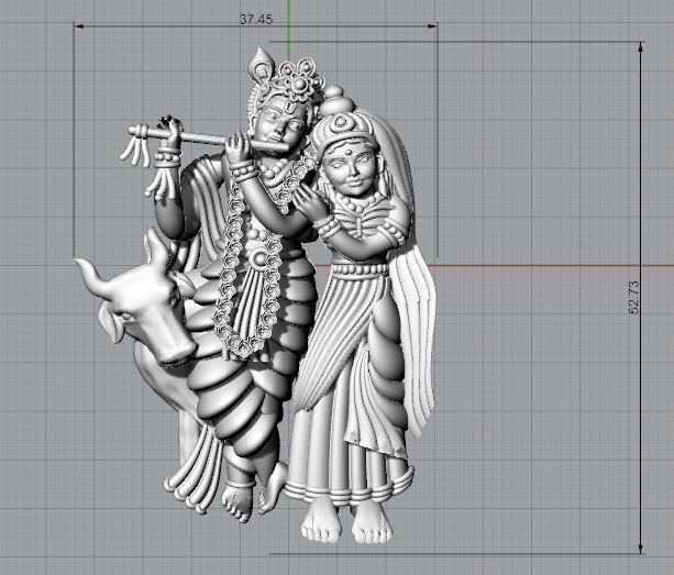 Radha krishna 3D model 3D printable | CGTrader