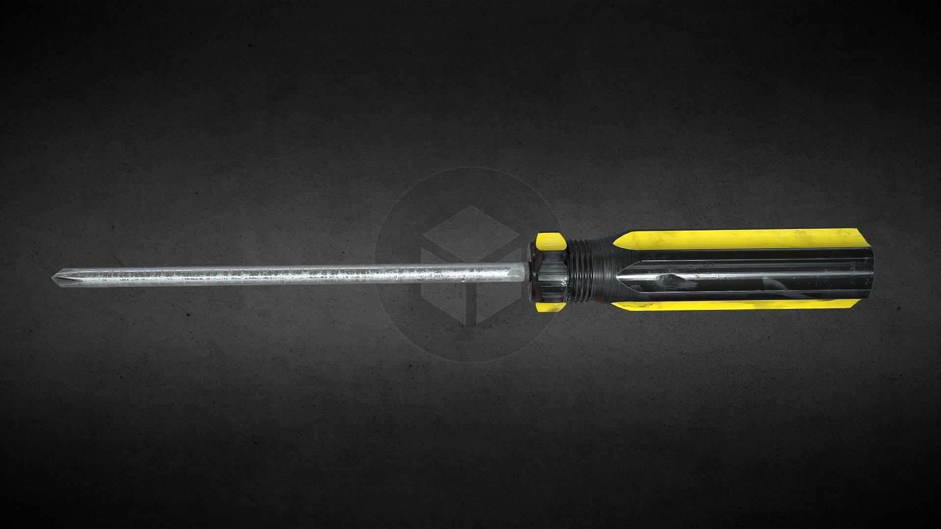 Used Phillips Crosshead ScrewDriver yellow black PBR 3D model | CGTrader