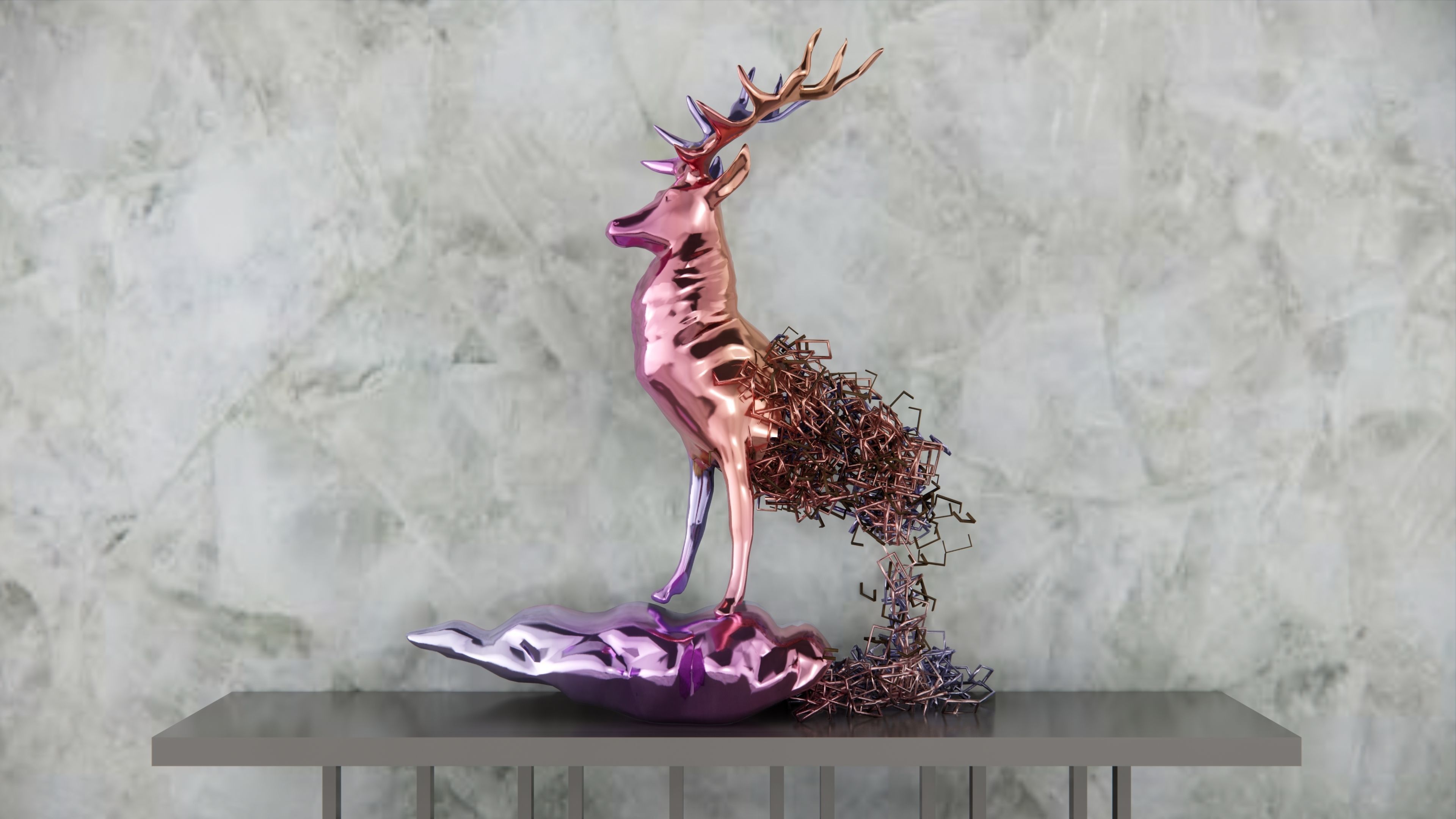modern net animal sculpture 3D model | CGTrader