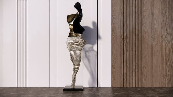 modern style abstract figure sculpture 3D model | CGTrader