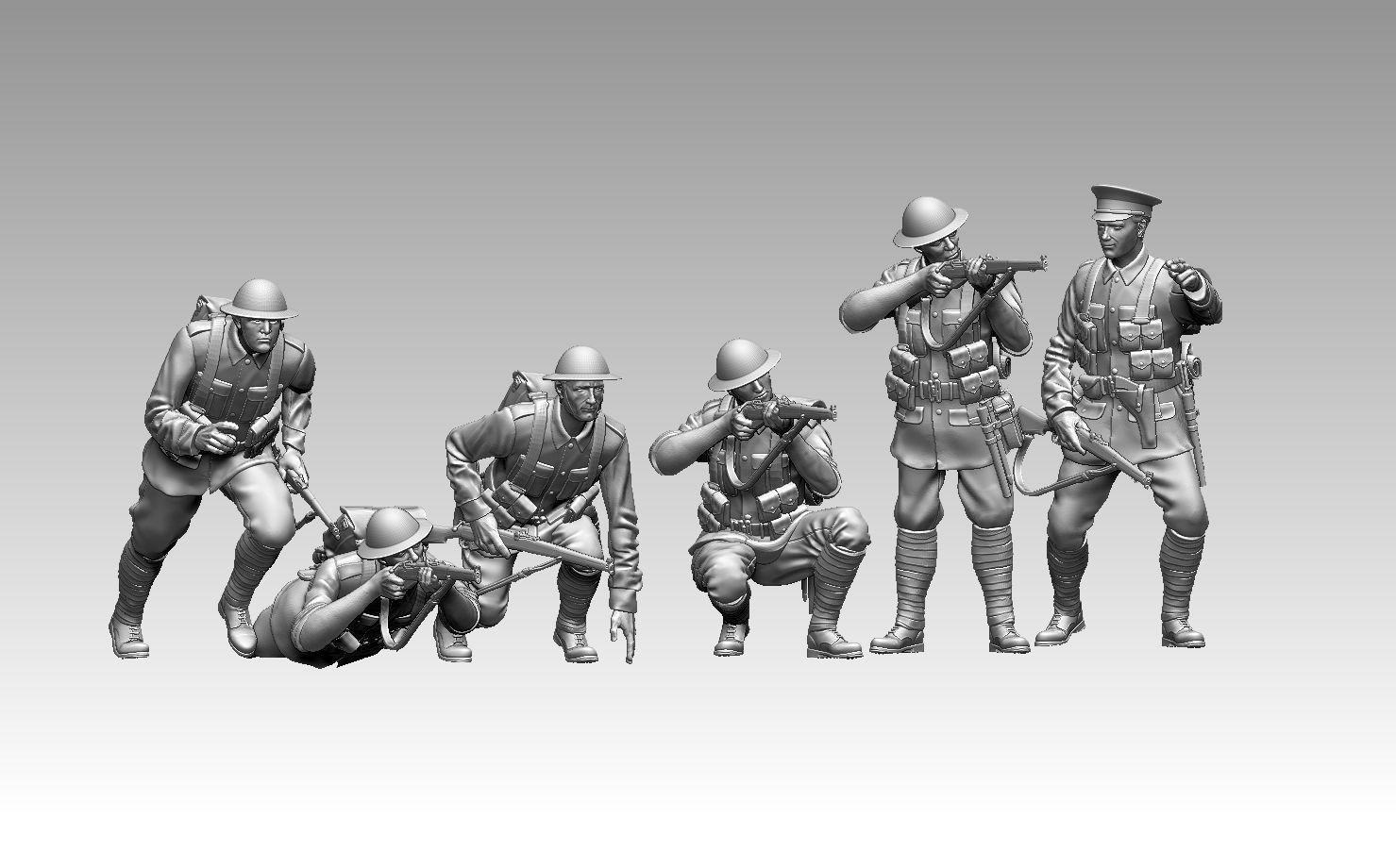 British soldiers ww1 3D model 3D printable | CGTrader
