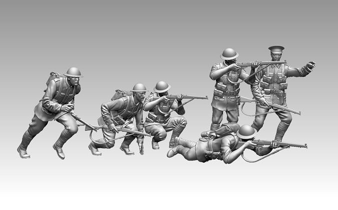 British soldiers ww1 3D model 3D printable | CGTrader