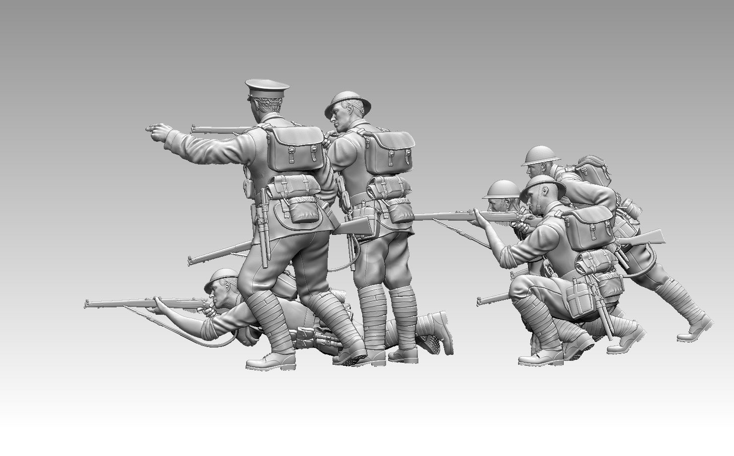 British soldiers ww1 3D model 3D printable | CGTrader