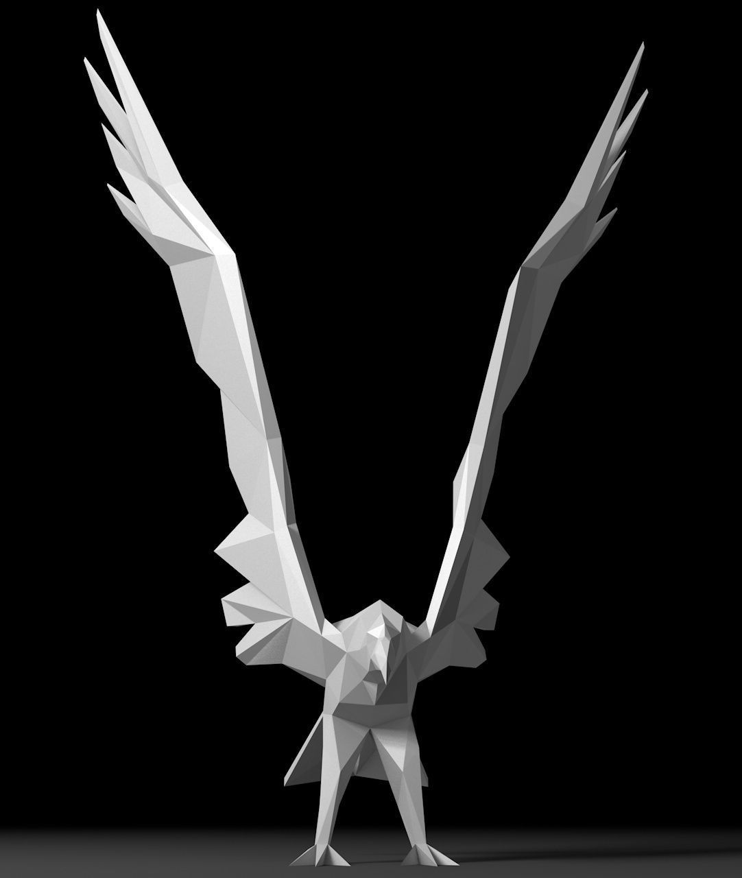 Low-poly eagle origami 3D model 3D printable | CGTrader