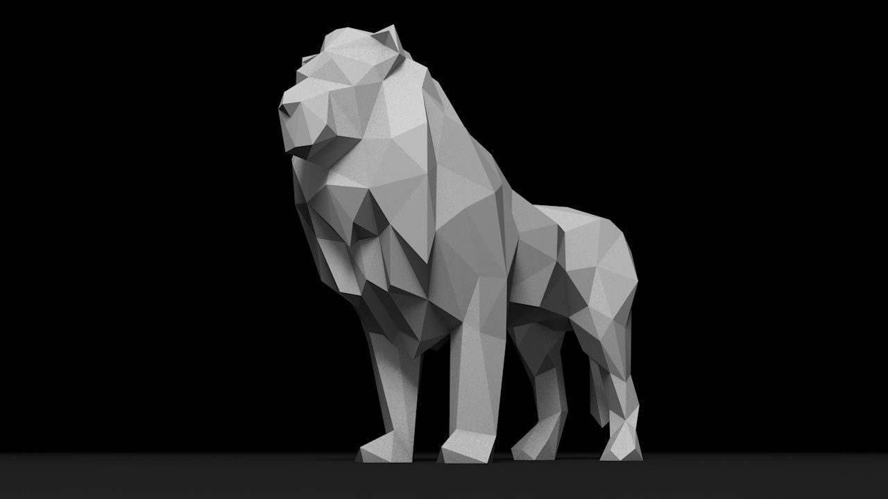 low poly leon lion 3D model 3D printable | CGTrader