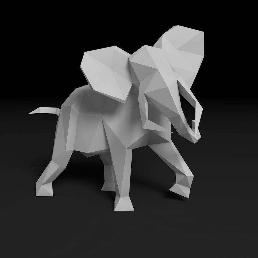 Low poly elephant 3D model 3D printable | CGTrader